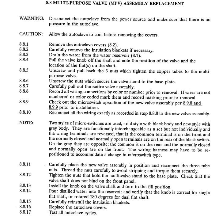 How to replace Multi-Purpose Valve (MPV) Assembly – Tuttnauer