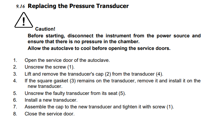 How to replace the Pressure Transducer – Tuttnauer